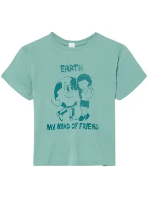 RE/DONE Classic Earth-print T-shirt - Green