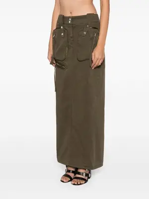 Blumarine Mid-rise Cotton Maxi Skirt - Green