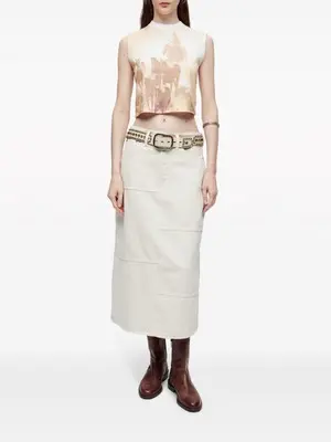 RE/DONE Baby Muscle Cowboy-print Cropped Top