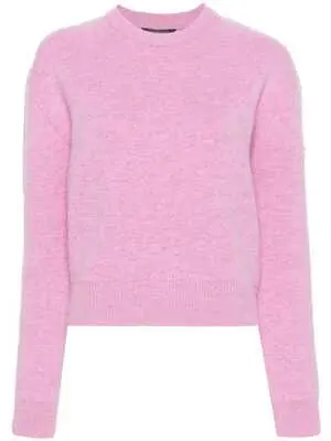 Balenciaga Logo-appliqué Mélange Jumper - Pink