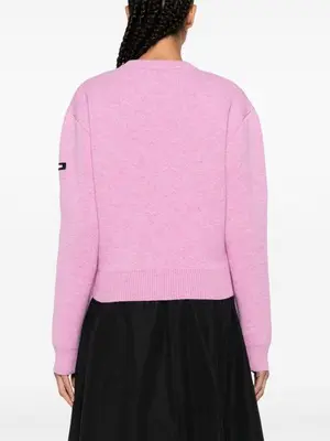 Balenciaga Logo-appliqué Mélange Jumper - Pink