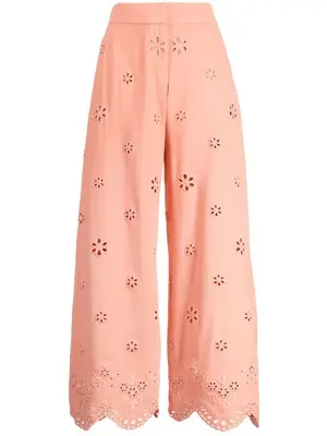 Elie Saab Cropped Trousers With Broderie Anglaise