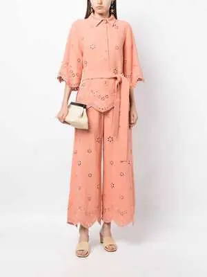 Elie Saab Cropped Trousers With Broderie Anglaise
