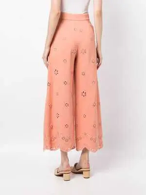 Elie Saab Cropped Trousers With Broderie Anglaise