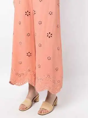 Elie Saab Cropped Trousers With Broderie Anglaise