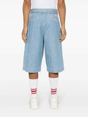 Kenzo Pleat-detail Denim Shorts