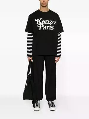 Kenzo Cotton Cargo Trousers - Black
