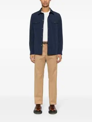 MOORER Long-sleeve Shirt Jacket - Blue
