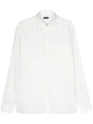 TOM FORD Buttoned-collar Poplin Lyocell Shirt