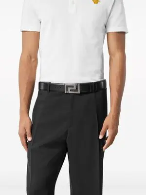 Versace Greca Leather Belt - Black