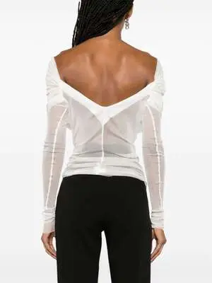 Christopher Esber Veiled Silk Top - White