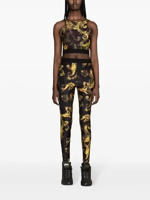 Versace Baroque-print Elasticated Leggings