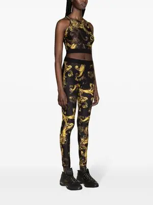 Versace Baroque-print Elasticated Leggings