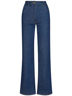 Oscar De La Renta High-rise Straight-leg Jeans - Blue