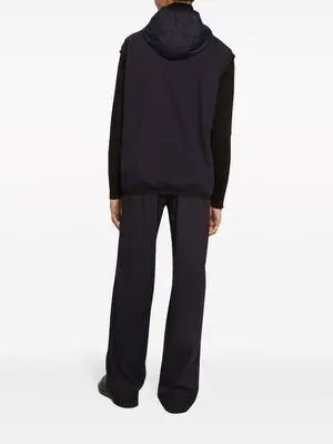 Dolce & Gabbana Logo-plaque Hooded Gilet - Blue