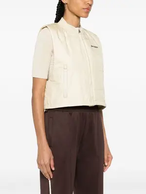 Palm Angels Logo-print Down Vest - Neutrals