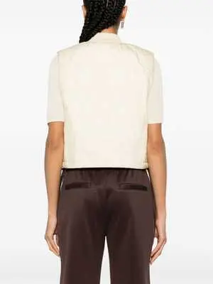 Palm Angels Logo-print Down Vest - Neutrals