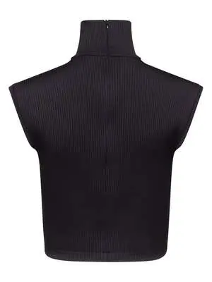 AREA Star-studded Rib-knit Crop Top