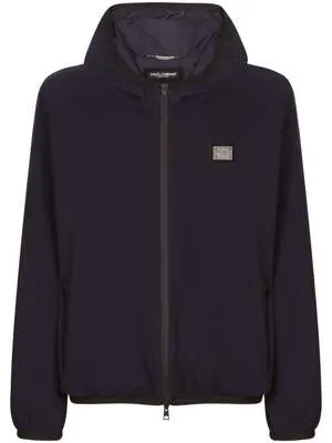 Dolce & Gabbana Logo-plaque Hooded Jacket - Blue