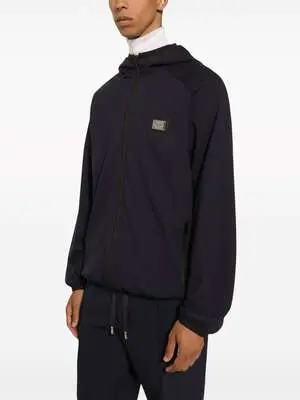 Dolce & Gabbana Logo-plaque Hooded Jacket - Blue