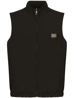 Dolce & Gabbana Logo-plaque Reversible Gilet - Black