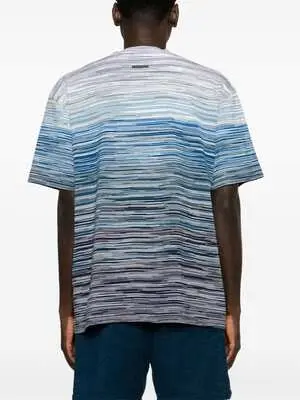Missoni Striped Cotton T-shirt - Blue