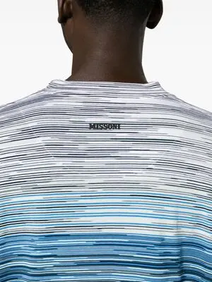 Missoni Striped Cotton T-shirt - Blue