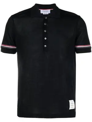 Thom Browne Rwb-stripe Polo Shirt - Blue