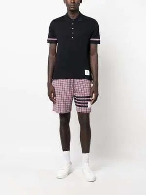 Thom Browne Rwb-stripe Polo Shirt - Blue