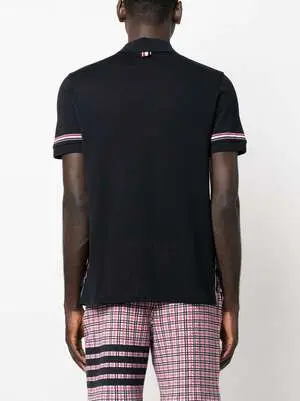 Thom Browne Rwb-stripe Polo Shirt - Blue