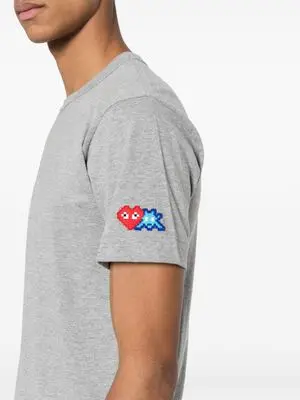 Play Comme Des Garcon X The Artist Invader Pixelated-appliqué T-shirt - Grey
