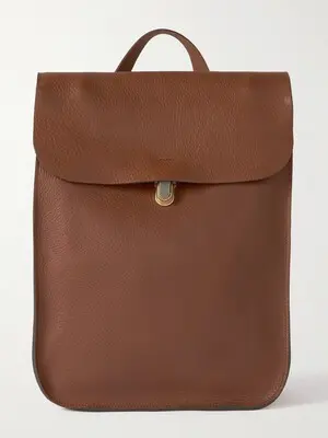 BLEU DE CHAUFFE Full-grain Leather Backpack - Brown