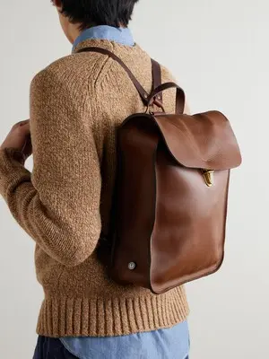 BLEU DE CHAUFFE Full-grain Leather Backpack