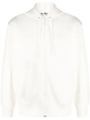 Play Comme Des Garcon X Invader Pixelated Appliqué Zip-up Hoodie