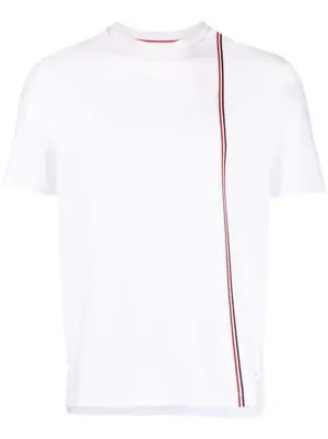 Thom Browne Rwb Stripe Cotton T-shirt - White
