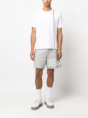 Thom Browne Rwb Stripe Cotton T-shirt - White