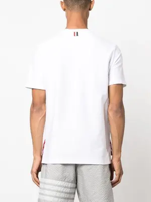 Thom Browne Rwb Stripe Cotton T-shirt - White