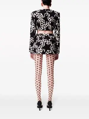 AREA Crystal Medallion Jacquard Miniskirt