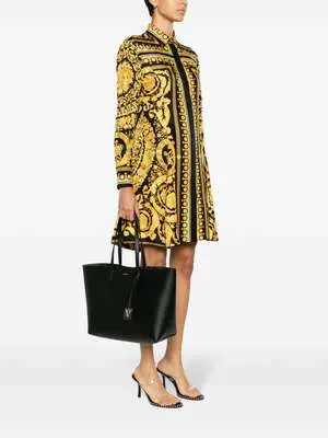 Versace Virtus Leather Tote Bag