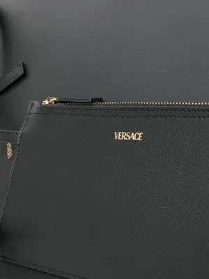 Versace Virtus Leather Tote Bag