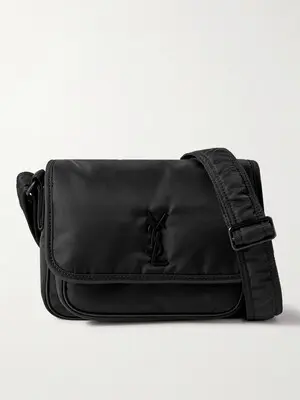 Saint Laurent Niki Small Leather-trimmed Shell Messenger Bag - Black