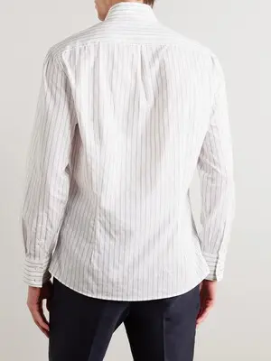Brunello Cucinelli Button-down Collar Striped Cotton Shirt