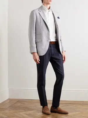 Brunello Cucinelli Button-down Collar Striped Cotton Shirt