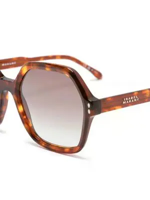 Isabel Marant Logo-print Oversized Sunglasses - Brown