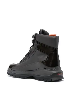 Santoni Panelled-design Lace-up Hiking Boots