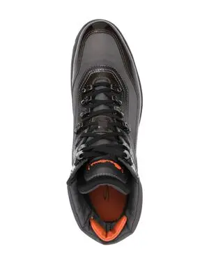 Santoni Panelled-design Lace-up Hiking Boots