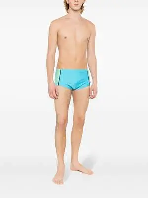 AMIR SLAMA Panelled Piped-trim Swim Shorts - Blue