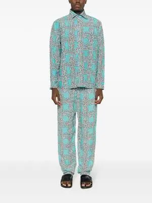 AMIR SLAMA Graphic-print Cropped Trousers