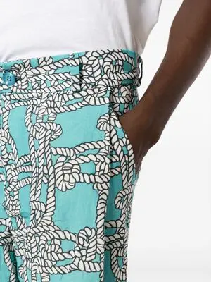 AMIR SLAMA Graphic-print Cropped Trousers
