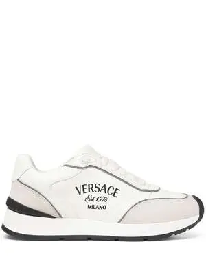 Versace Logo-embroidered Panelled Sneakers